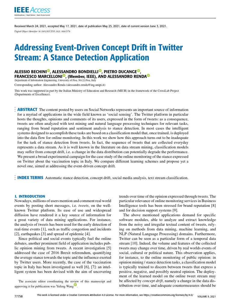 Addressing Event-Driven Concept Drift in Twitter Stream A Stance ...