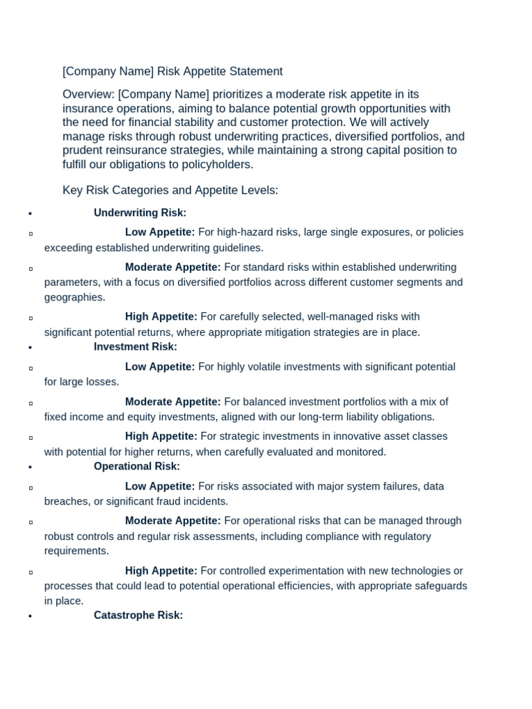 risk appetite | PDF | Risk | Insurance