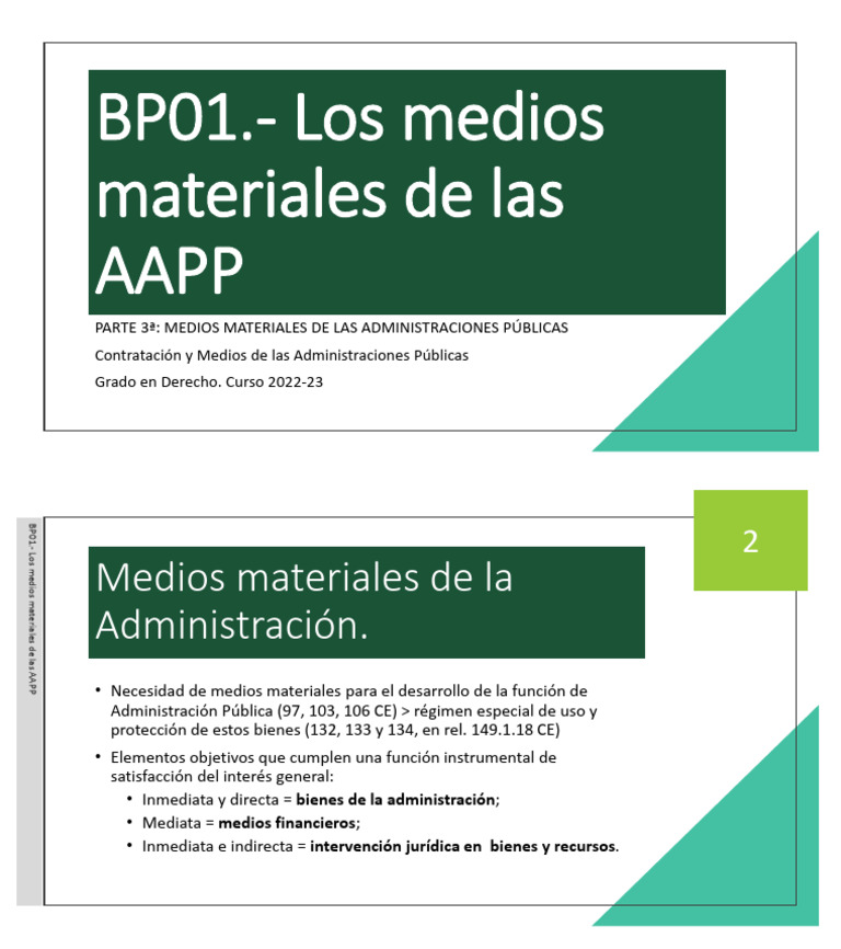 BP01.- Los medios materiales de las AAPP (2022-23) | PDF