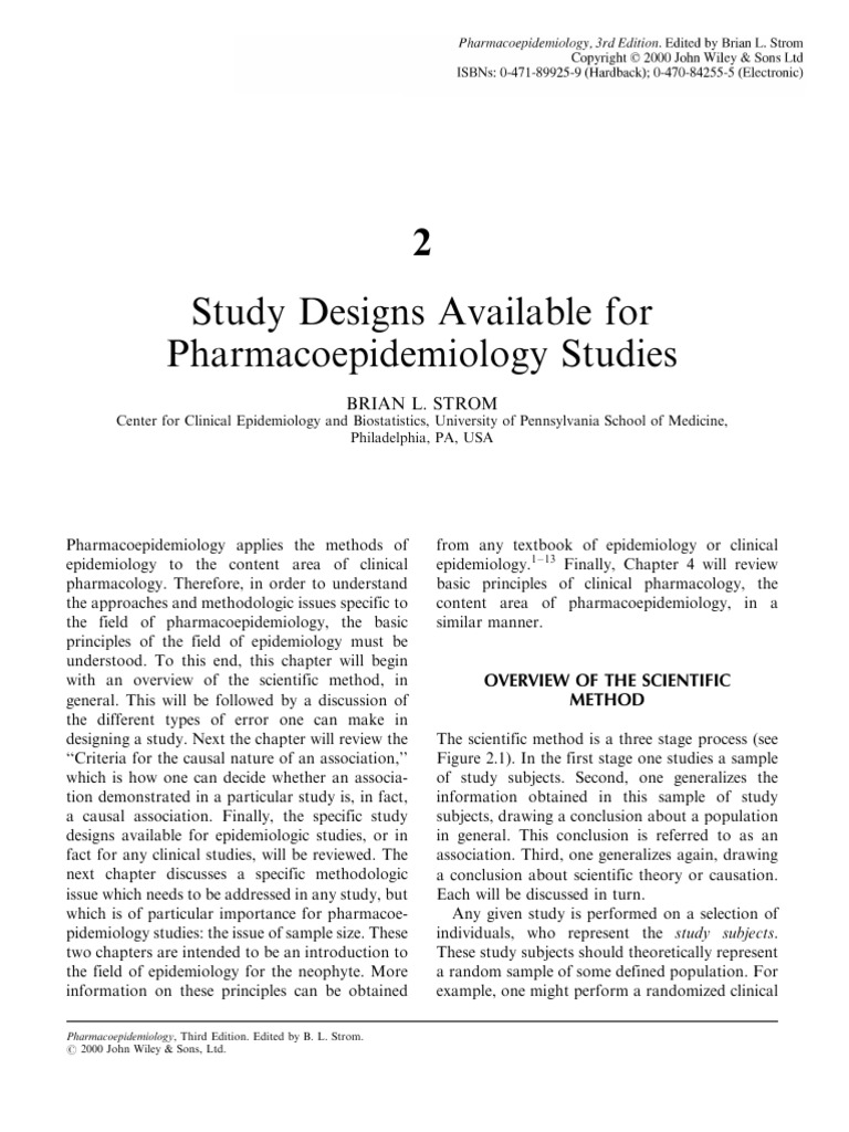 4. Study design available for pharmacoepidemiology studies | PDF ...