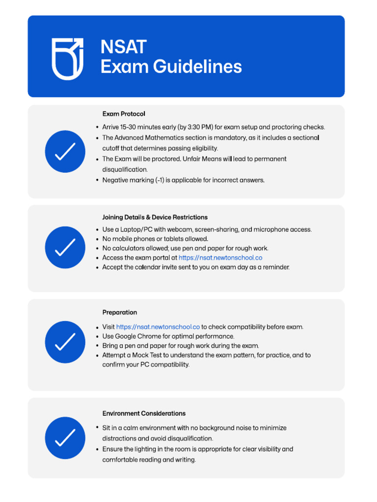 Nsat Exam Guidelines | PDF