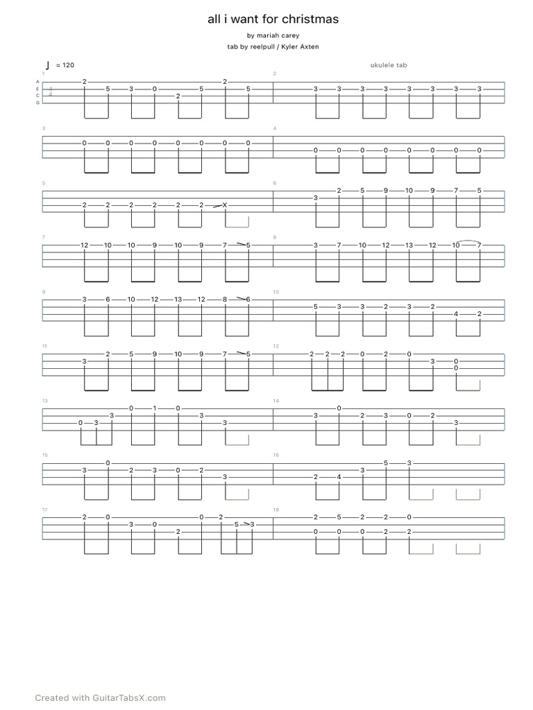 Mariah Carey All I Want For Christmas Uke | PDF | American Songs ...