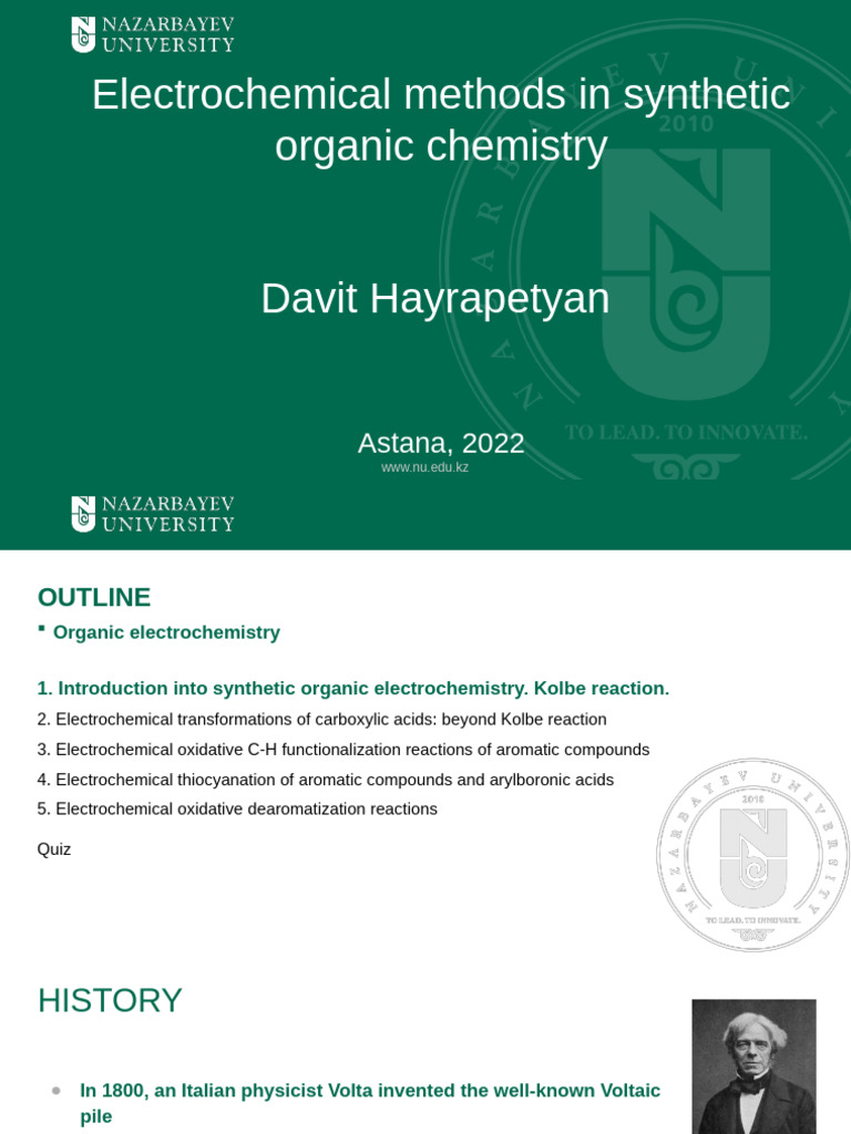 Electrochemical Methods in Organic Chemistry | PDF | Electrochemistry ...