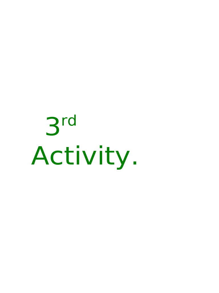 3rd Activity | PDF
