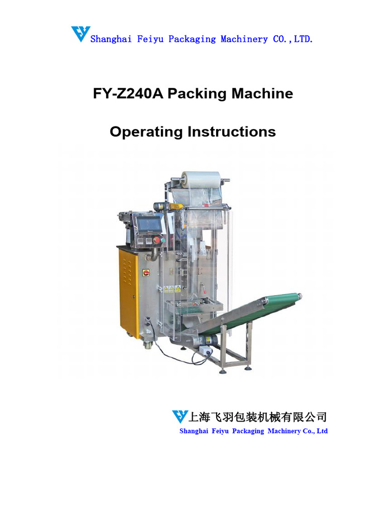 FY-Z240A Packing Machine Manual | PDF | Programmable Logic Controller ...