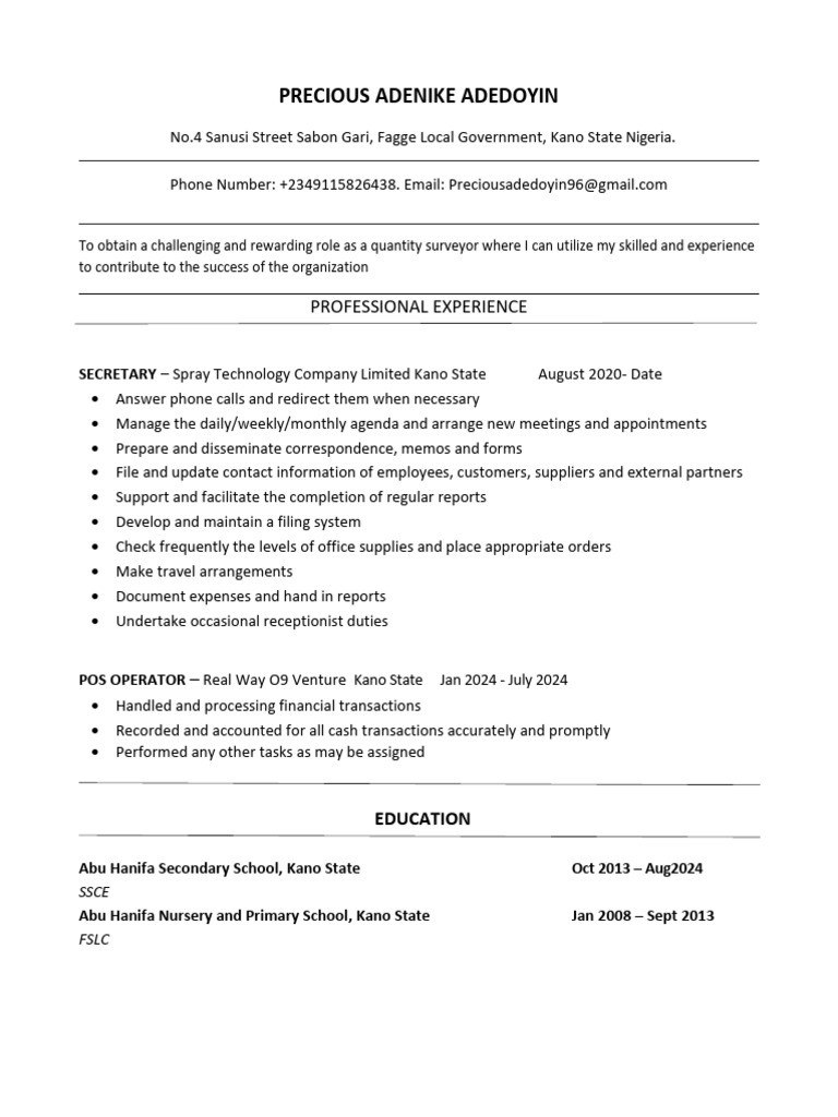 PRECIOUS ADENIKE ADEDOYIN | PDF