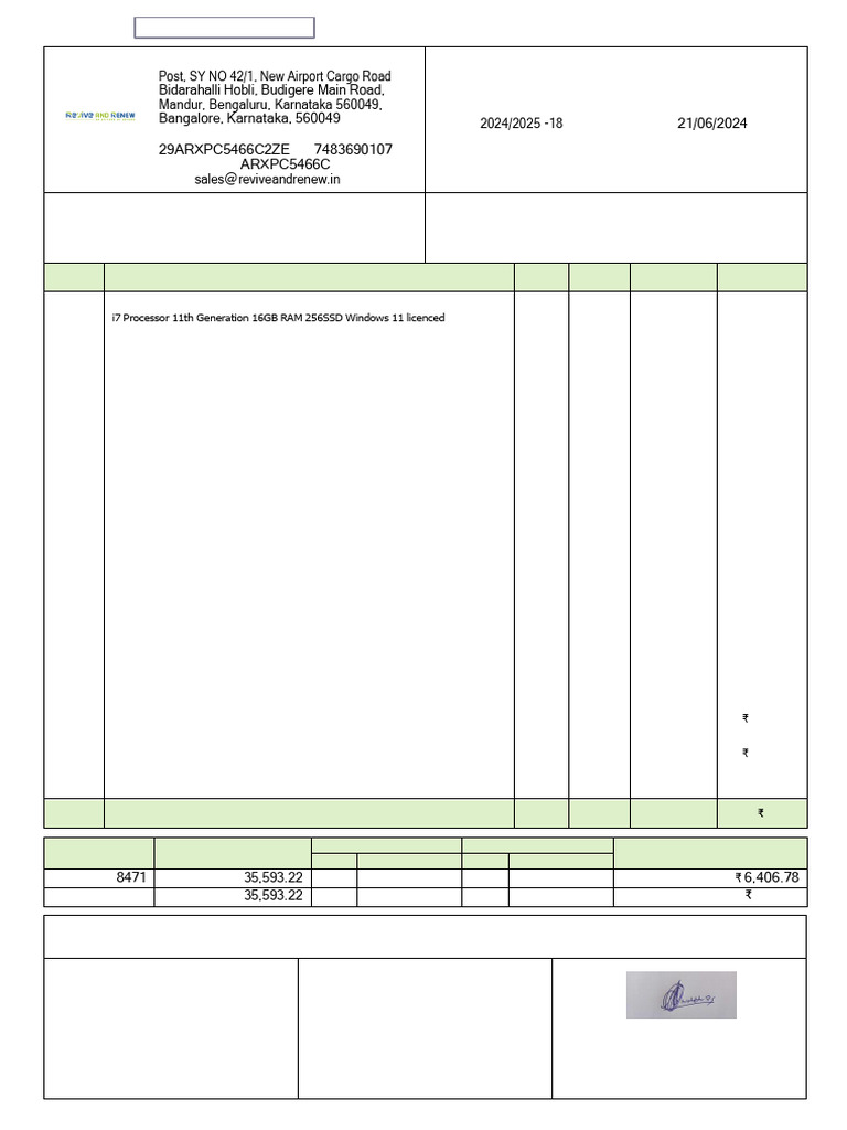 2024 2025 - 22-Sales invoice-DEEPAK | PDF | Taxation | Government Finances