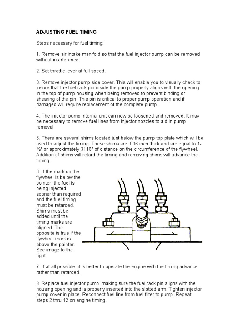 Diesel Fuel Injection Timing Adjustment | PDF | Fuel Injection | Throttle