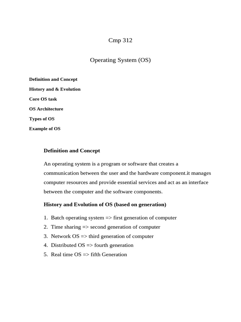 Cmp 312 1 | PDF | Process (Computing) | Operating System