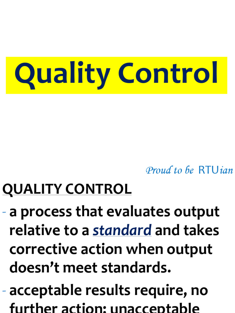 Quality Control and Management of Quality | PDF | Quality Management ...