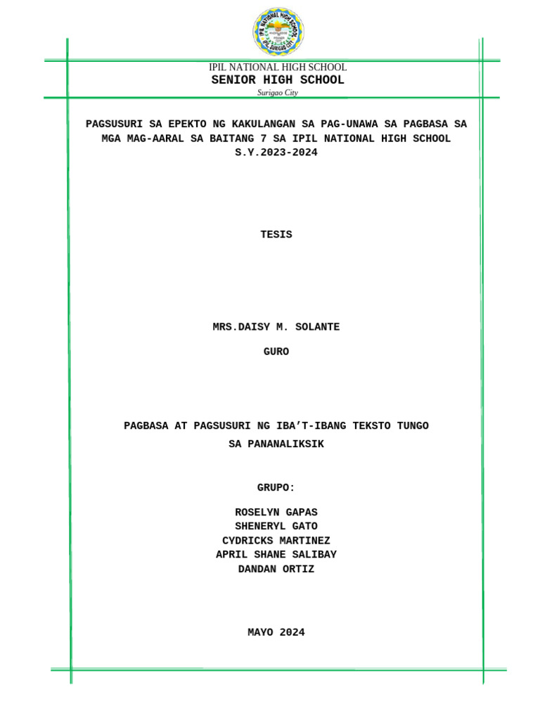 Basul Island - Gapas Group | PDF