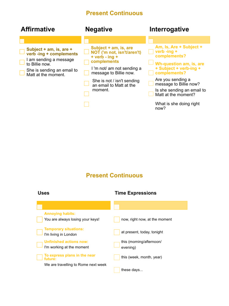 Present Continuous | PDF
