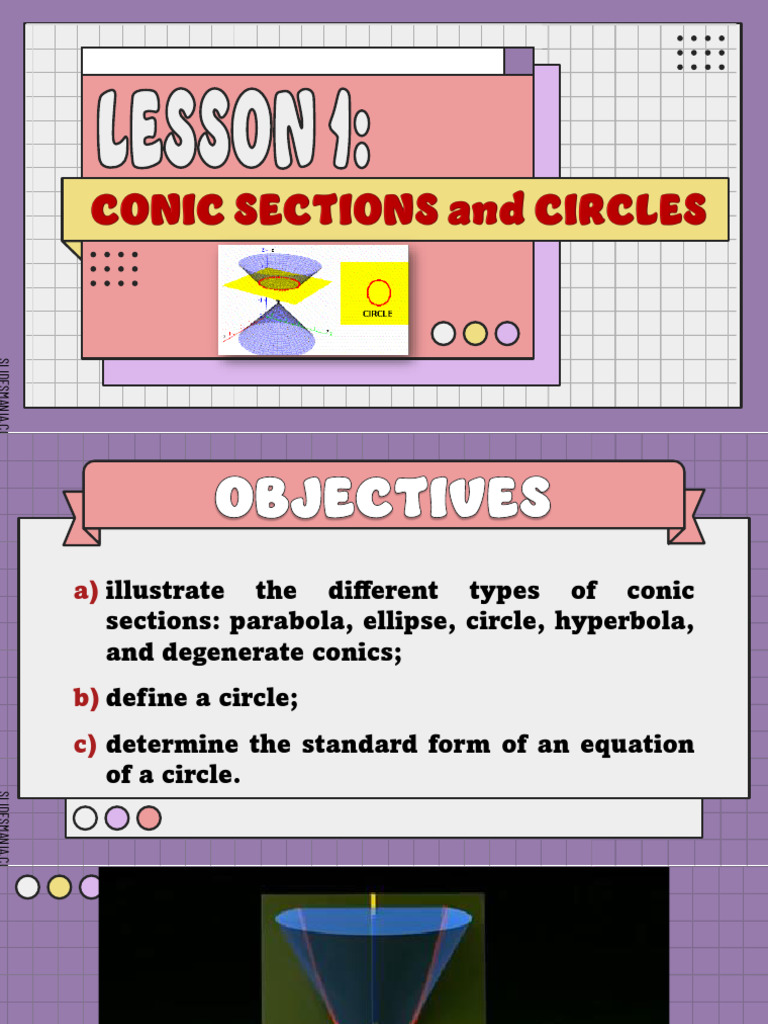 PreCal - Lesson01 - Introduction to Conic Sections | PDF
