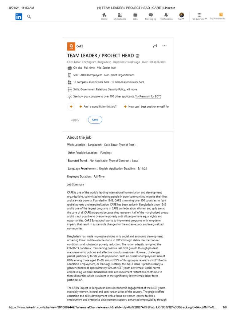 TEAM LEADER - PROJECT HEAD - CARE - LinkedIn | PDF | Employment ...