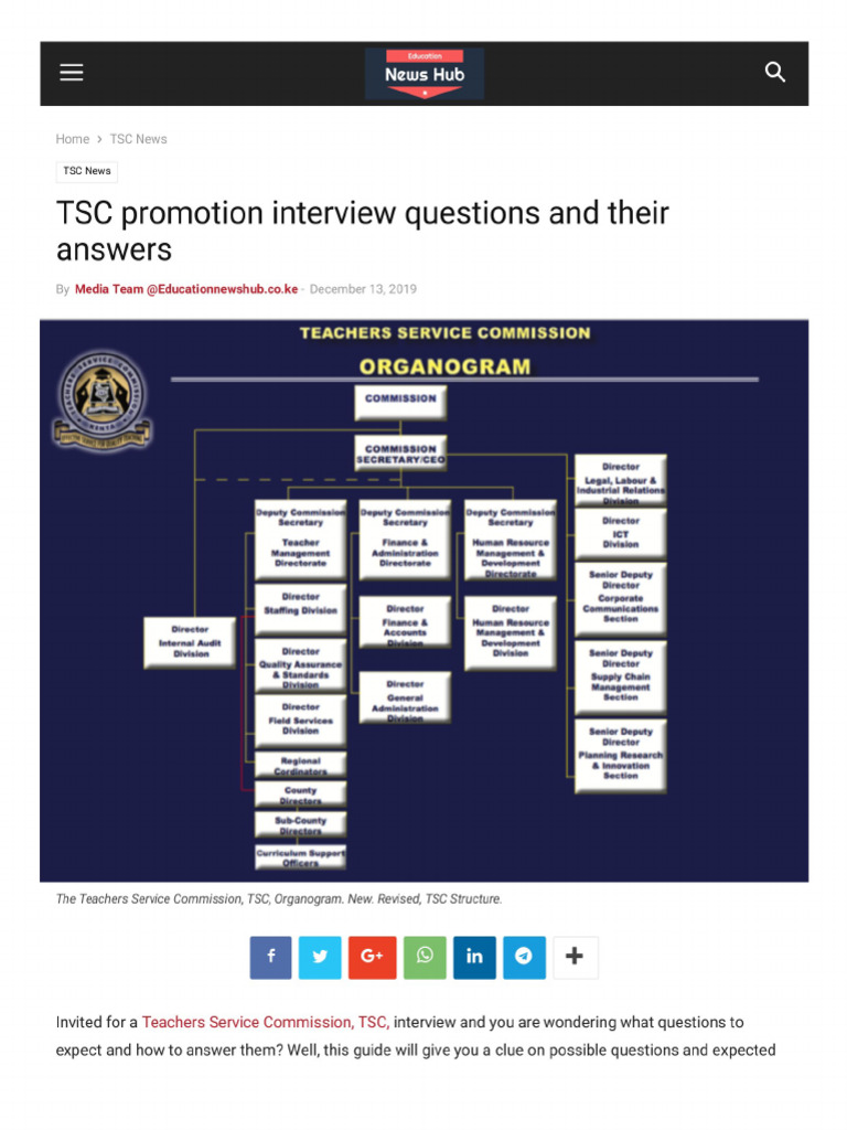 TSC Promotion Interview Questions and Their Answers - Education News ...