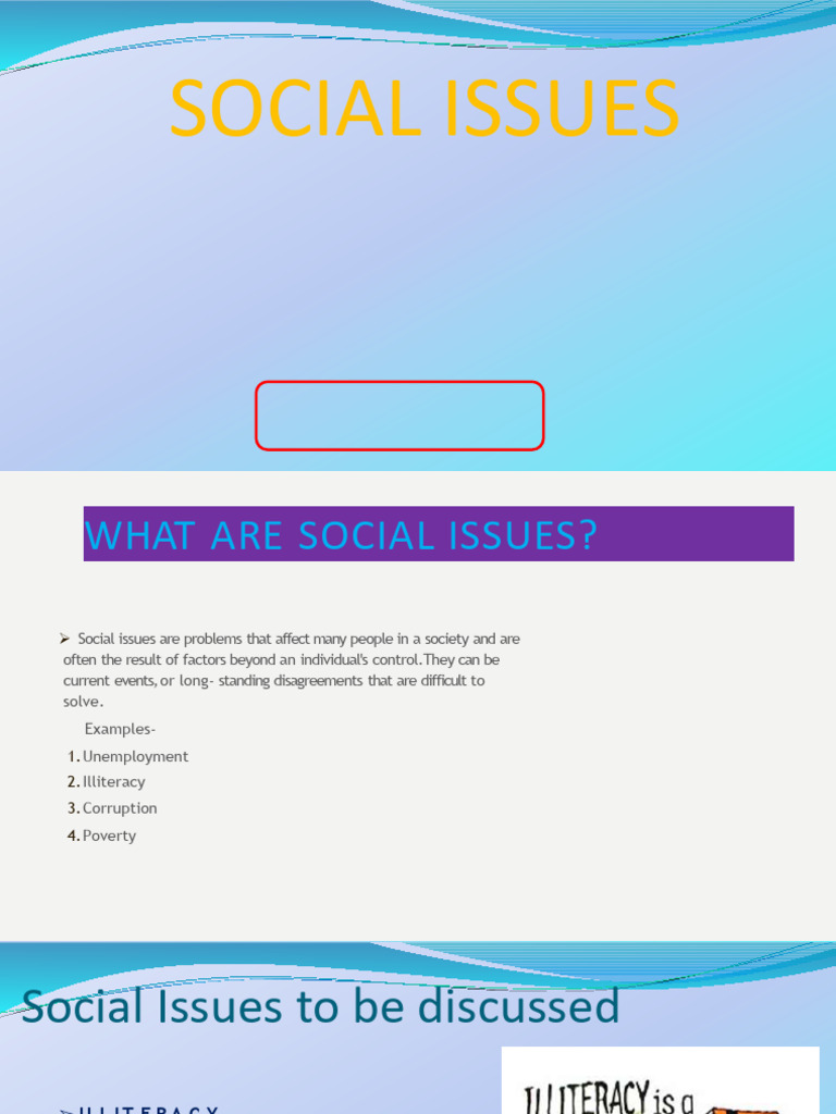 SOCIAL ISSUES | PDF | Literacy | Unemployment