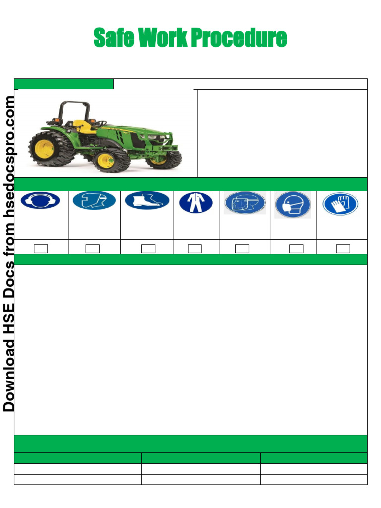 Safe Work Procedures for Heavy Machinery | PDF | Personal Protective ...