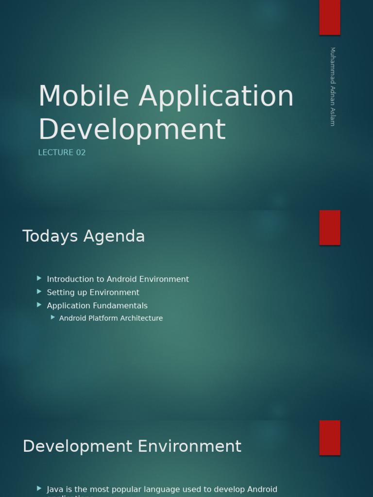 Lecture2.1 SettingUpEnviornmentAppFundamentals | PDF | Android (Operating System) | Eclipse ...