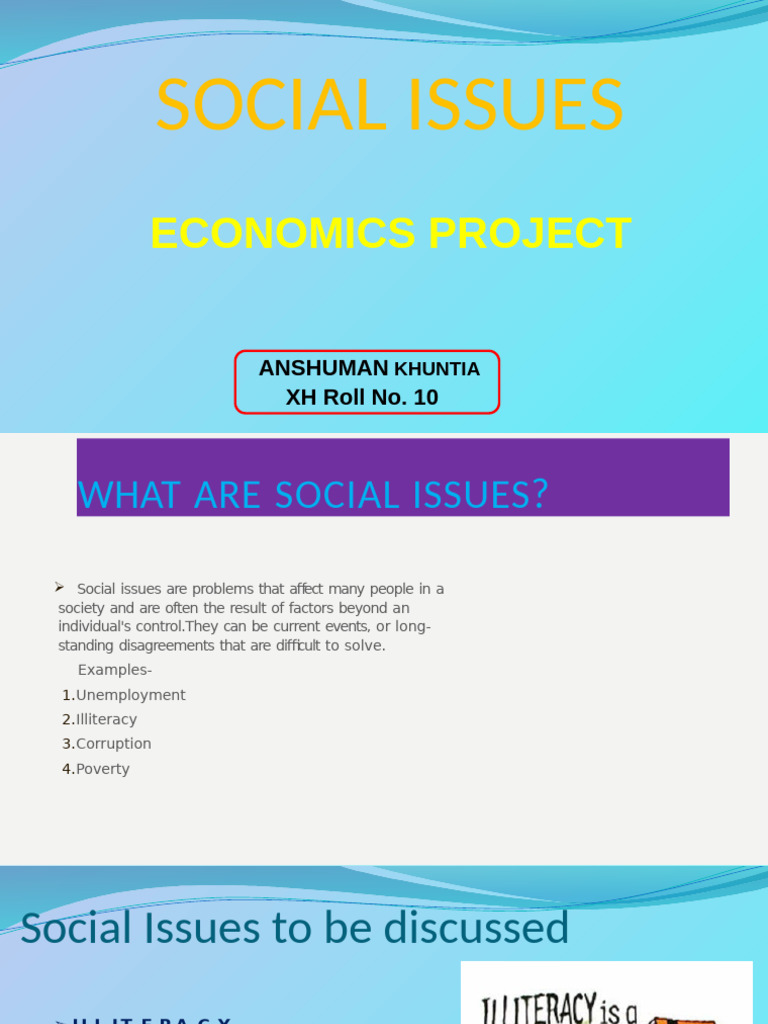 Social Issues | PDF | Literacy | Unemployment