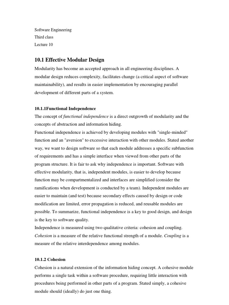 Software Engineering 10 Pdf Modularity Modular Programming