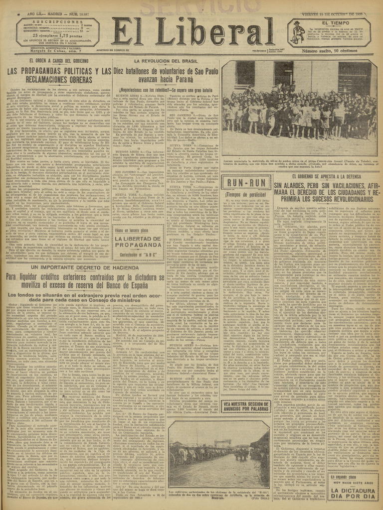 El Liberal (Madrid. 1879). 10-10-1930 | PDF | Ciencias Políticas | Gobierno