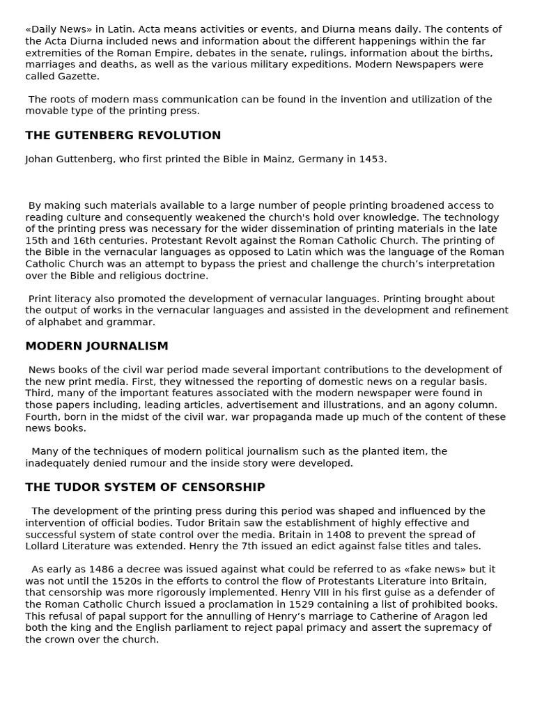 Summary on intro to journalism 2 | PDF