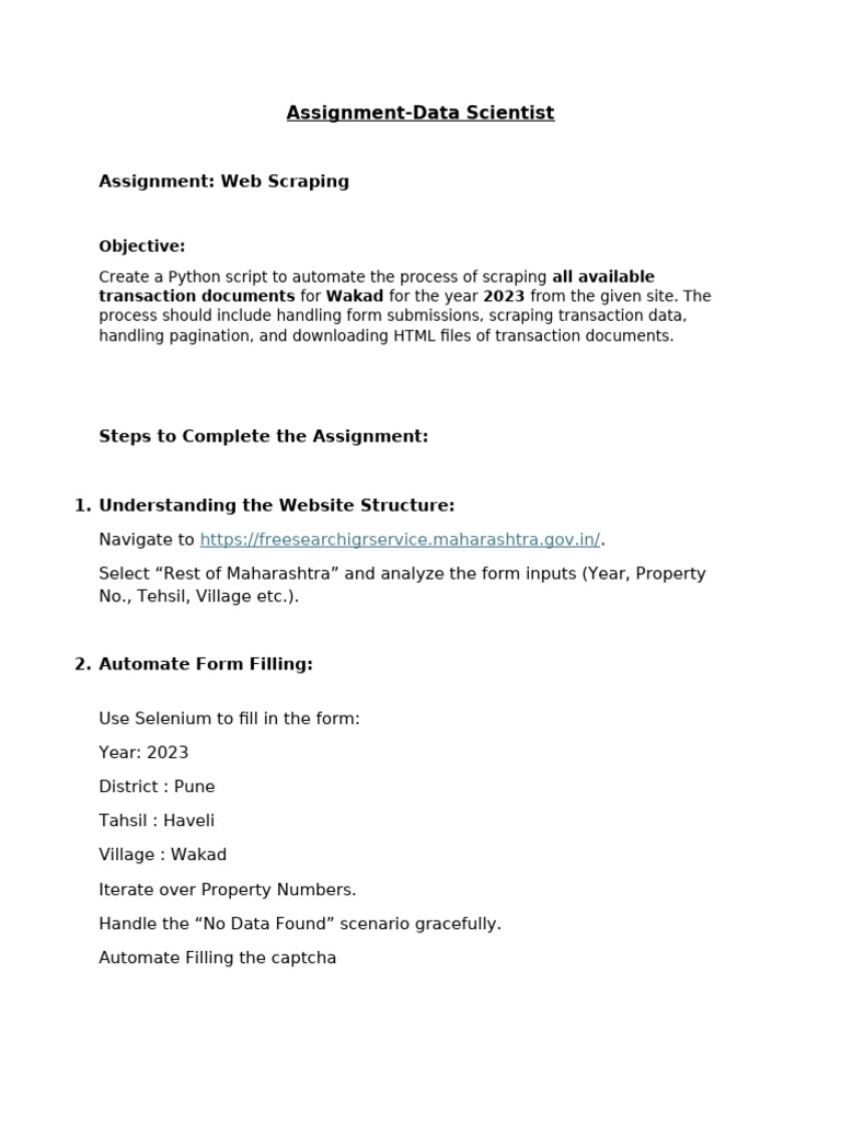Data Scientist Assignment 1.9-1 | PDF
