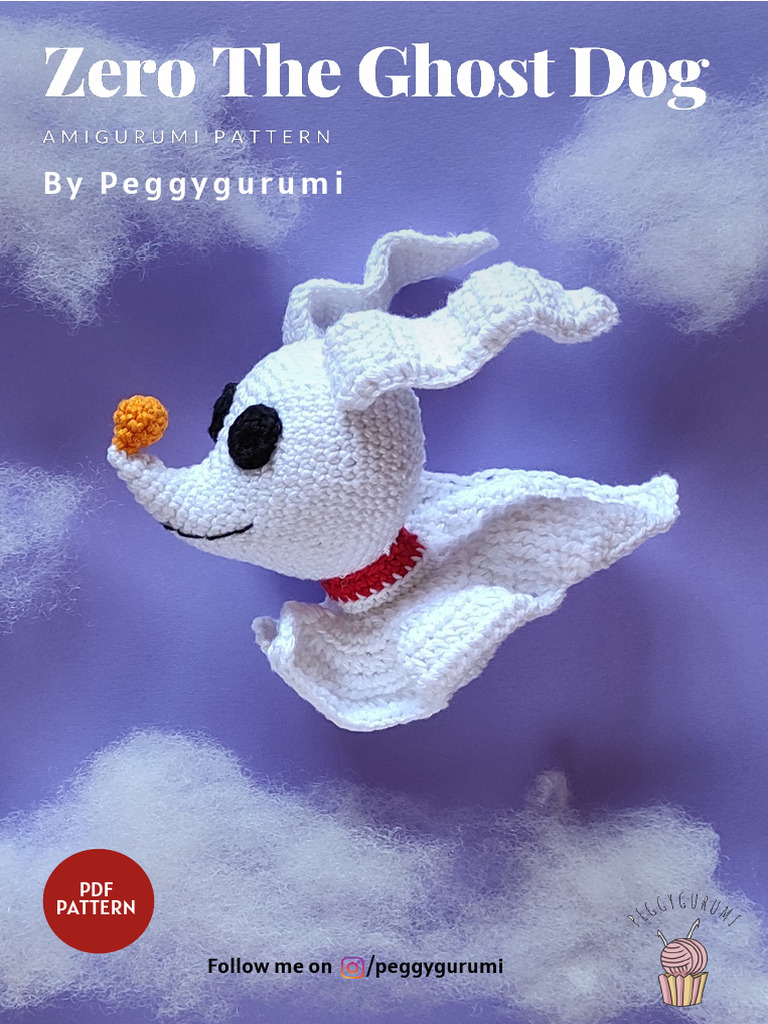 Zero o Cachorro Fantasma - by Peggigurumi | PDF | Crochet | Embroidery