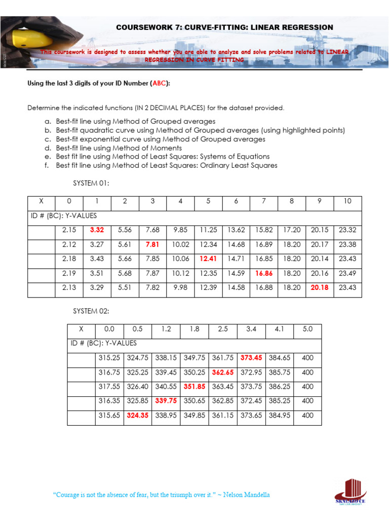 2024FT CW-8 Curve-Fitting - Wednesday | PDF | Least Squares | Linear ...