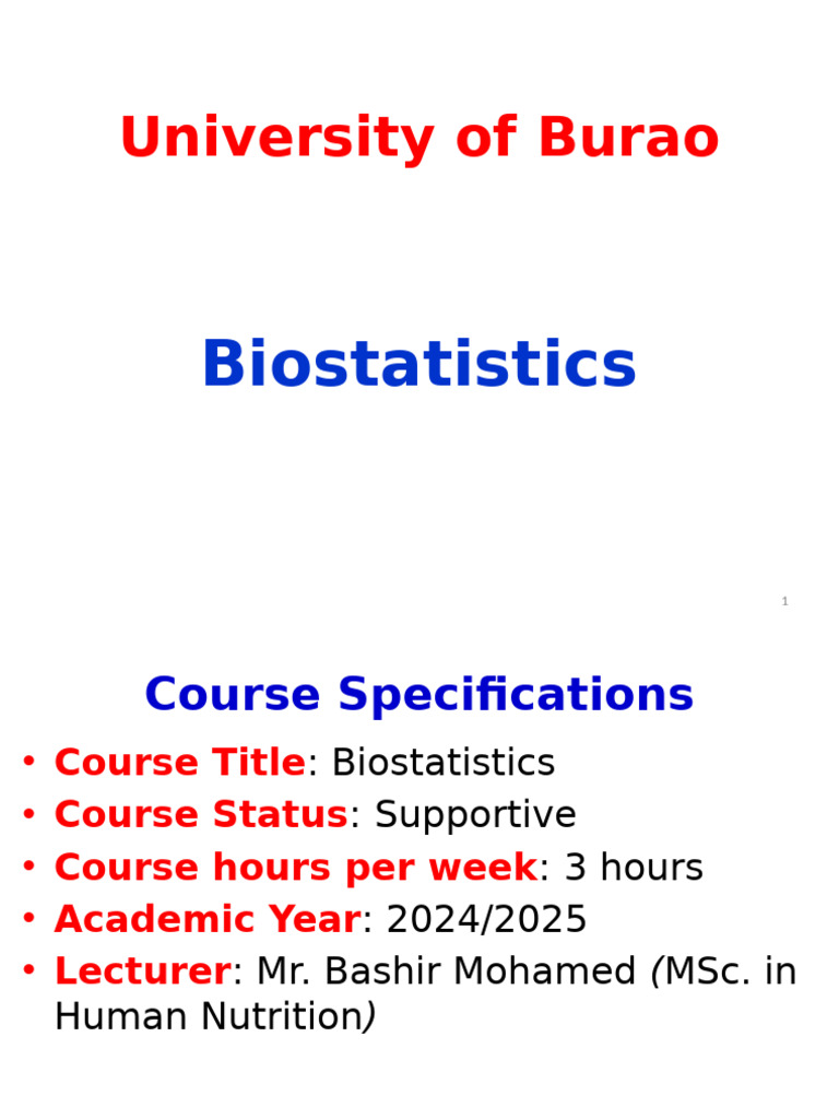 Biostatistics Uob Pdf Level Of Measurement Statistics