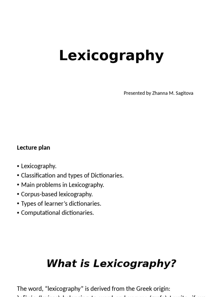 Overview of Lexicography Principles | PDF | Lexicography | Dictionary