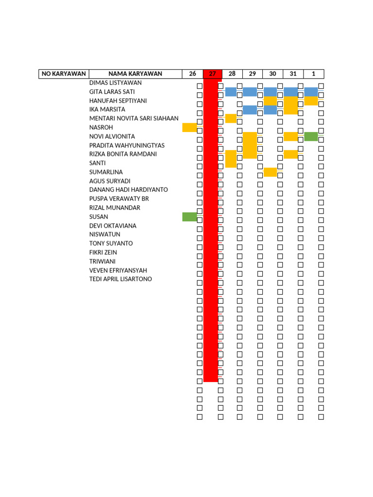 Monthly Employee Attendance Report | PDF