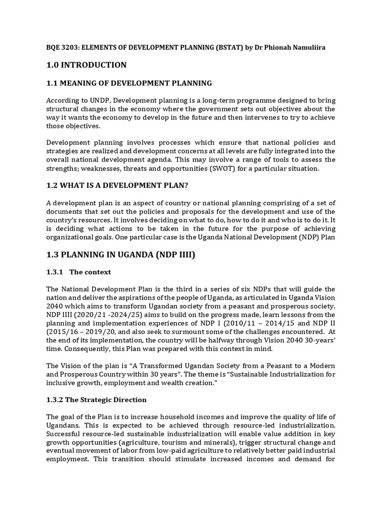 Uganda's NDP III: Development Planning Insights | PDF | Taxes | Market ...