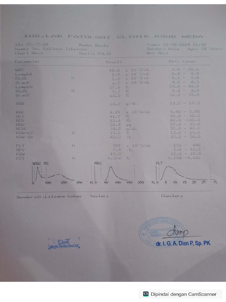 Bukti Hasil Hematologi 3 Diff, Alat Mindray | PDF