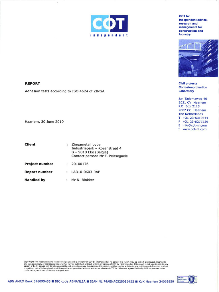 09. Adhesiontest on ZINGA (ISO 4624) | PDF