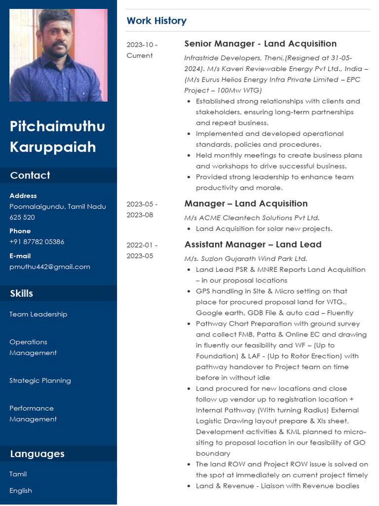 Pitchaimuthu Karuppaiah - Land Acq - Solar | PDF