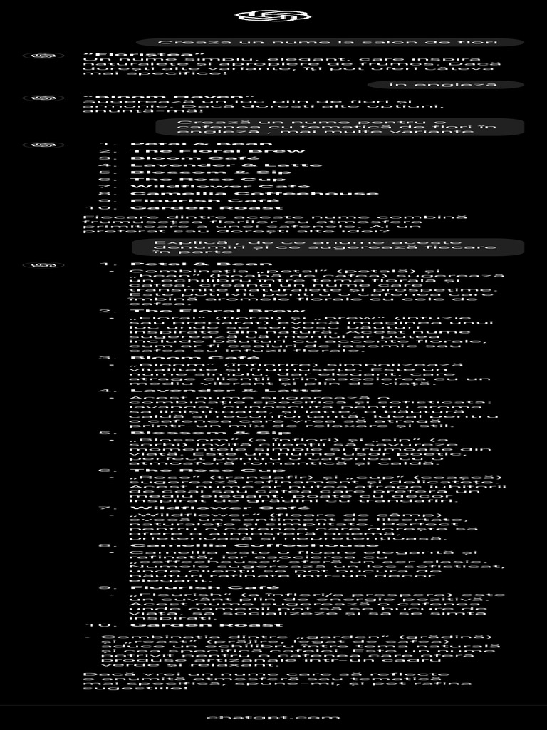 Nume Salon Flori | PDF