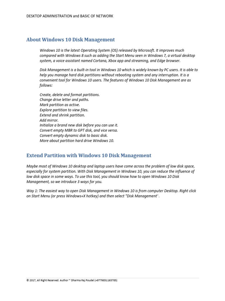 Windows 10 Disk Management Guide | PDF | Windows 10 | Computer File