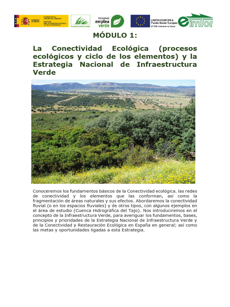 Módulo 1. Conectividad Ecológica DEFINITIVO | PDF | Habitat | Ecología
