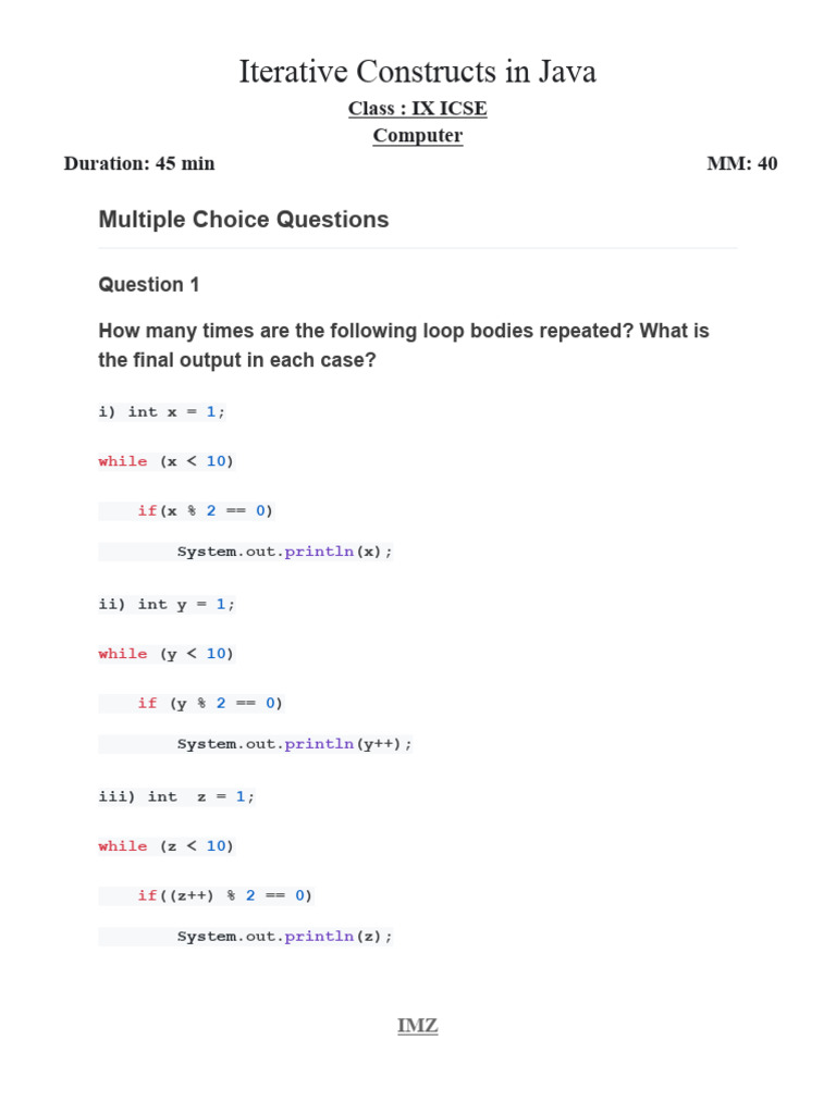 ICSE_IX_Iterative | PDF | Control Flow | Software Development
