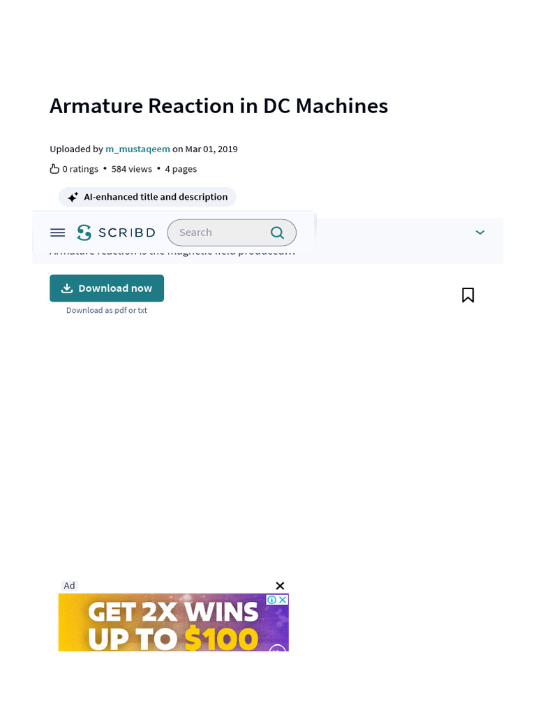 Armature Reaction in DC Machines - PDF - Science & Mathematics - Technology & Engineering | PDF ...