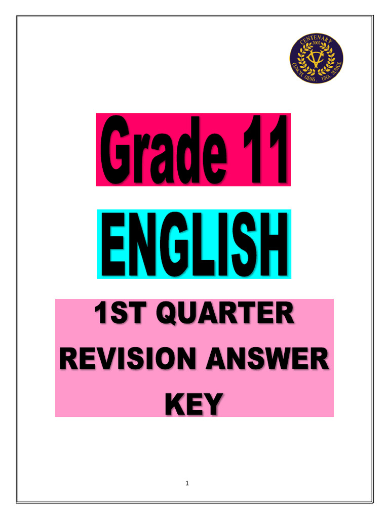 Grade 11 [1st Quarter Revision Answer Key | PDF | Love | Poetry