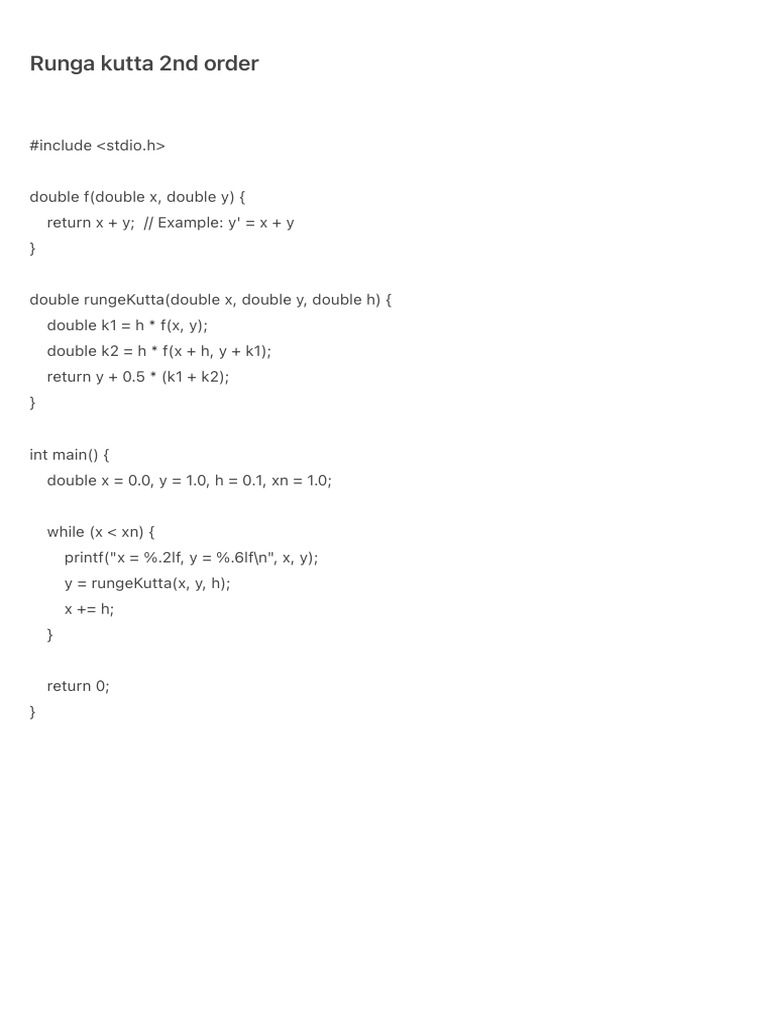 Runga Kutta 2nd Order | PDF