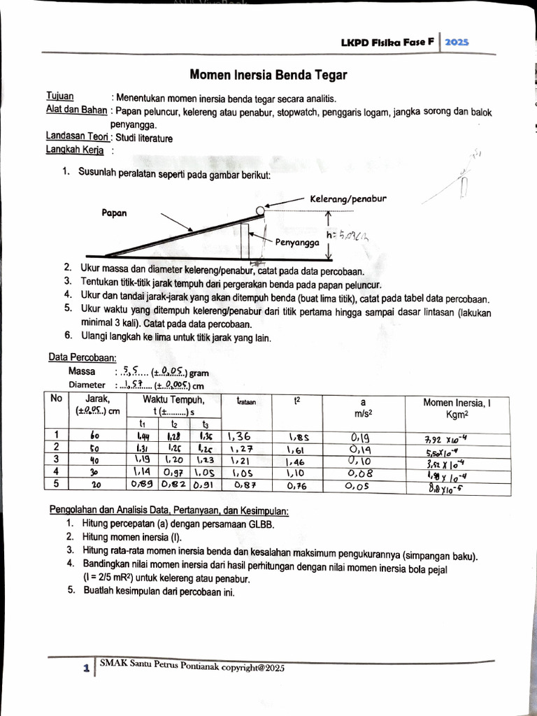 Momen Inersia Benda Tegar | PDF