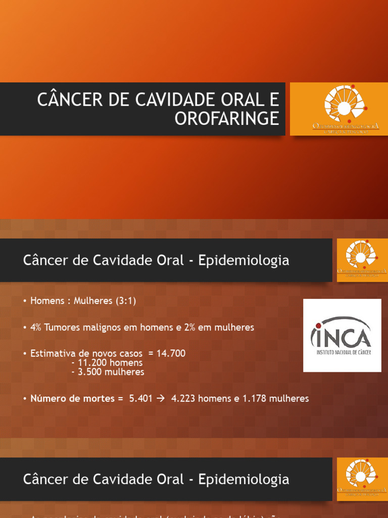 Aula Cancer Cavidade Oral e Orofaringe 26-04-2018 | PDF | Câncer ...
