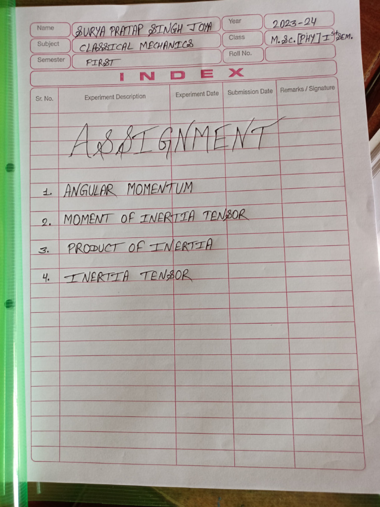 Classical Mechanics Assignment | PDF | Algebra | Physical Quantities