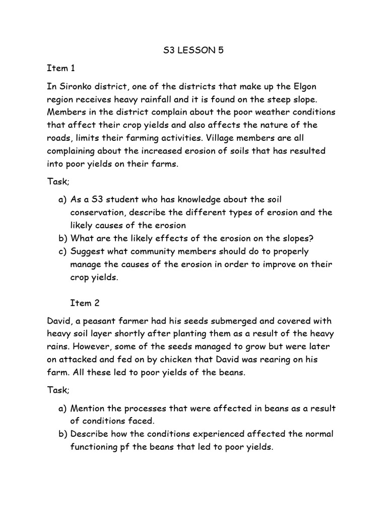 S3 LESSON 5 | PDF | Erosion | Soil
