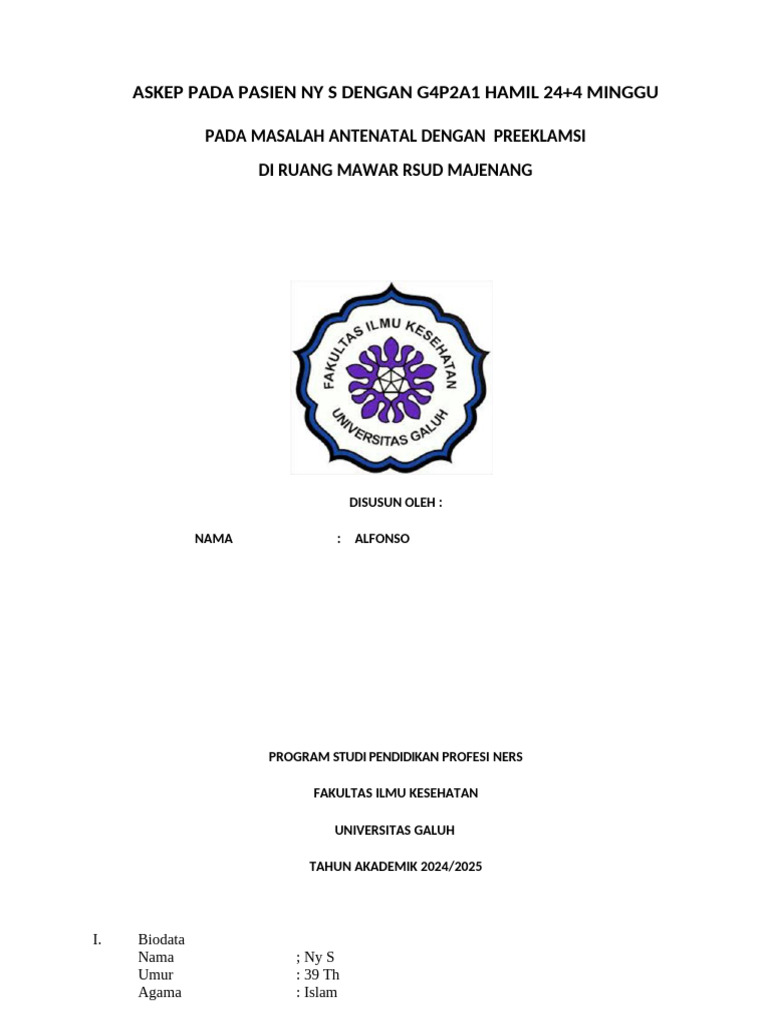 ASKEP PREEKLAMSI AMAN SANTOSO fix | PDF