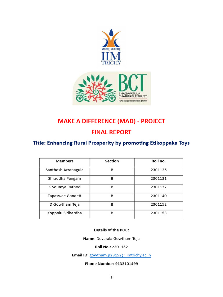 Make A Difference Project | PDF | Subsidy | Microfinance