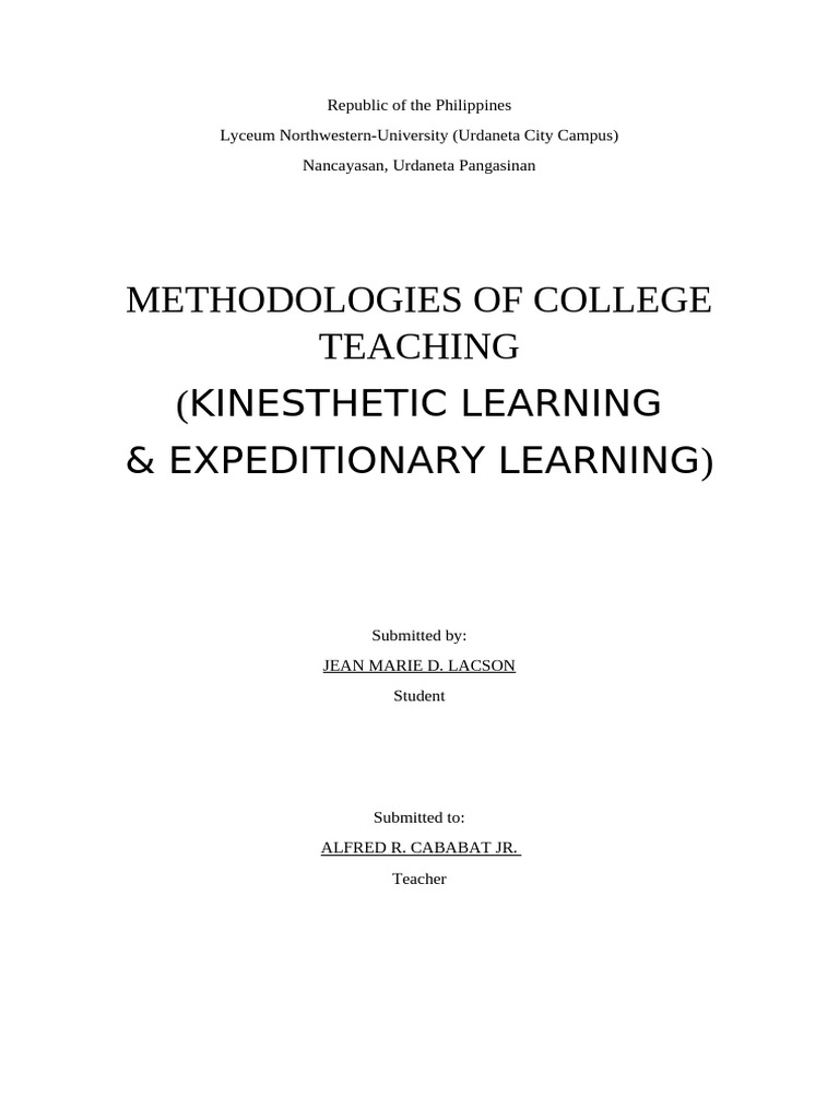 Kinesthetic & Expeditionary Learning Methods | PDF | Learning | Learning Styles